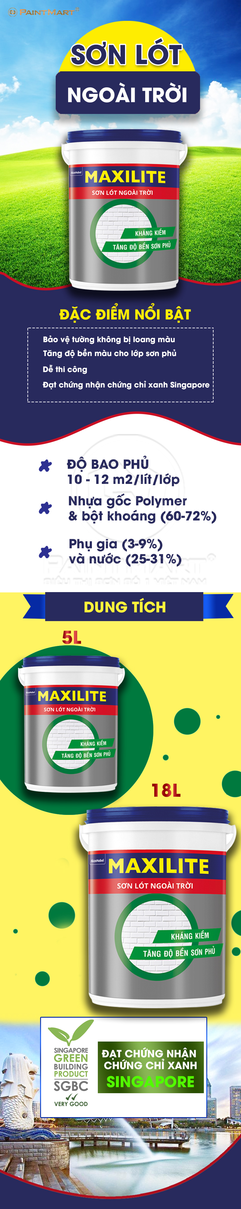 Sơn lót ngoài trời Maxilite 48C –18L